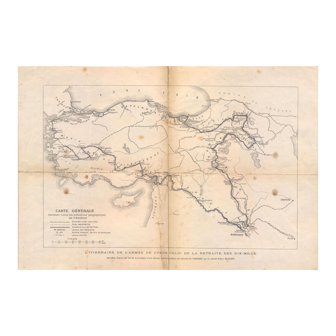 Map of Cyrus Carte Generale Persian Map Antique World Map | Etsy