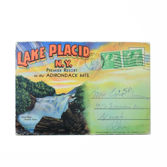 Vintage Postcard Book Lake Placid New York Adirondack | Etsy