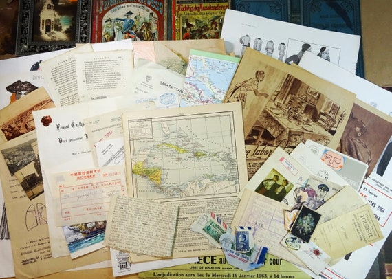 40 Pcs Old Paper Spread Pack Vintage Paper Ephemera Junk | Etsy