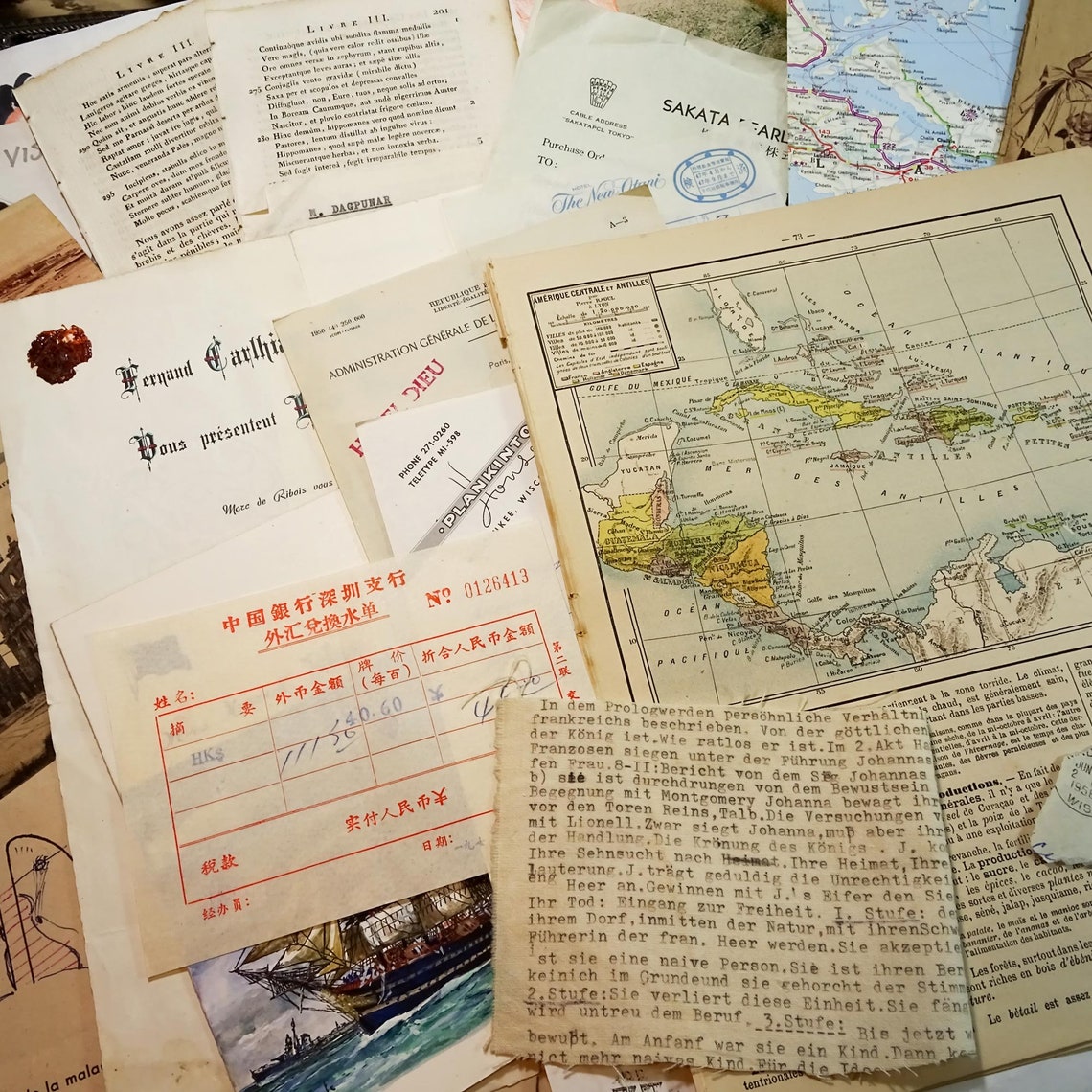 40 Pcs Old Paper Spread Pack Vintage Paper Ephemera Junk | Etsy