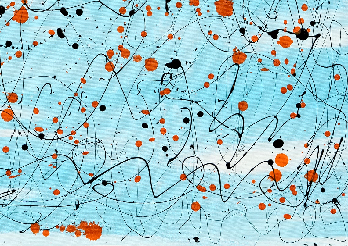 Action Painting Dripping Style Abstract Expressionist Painting | Etsy