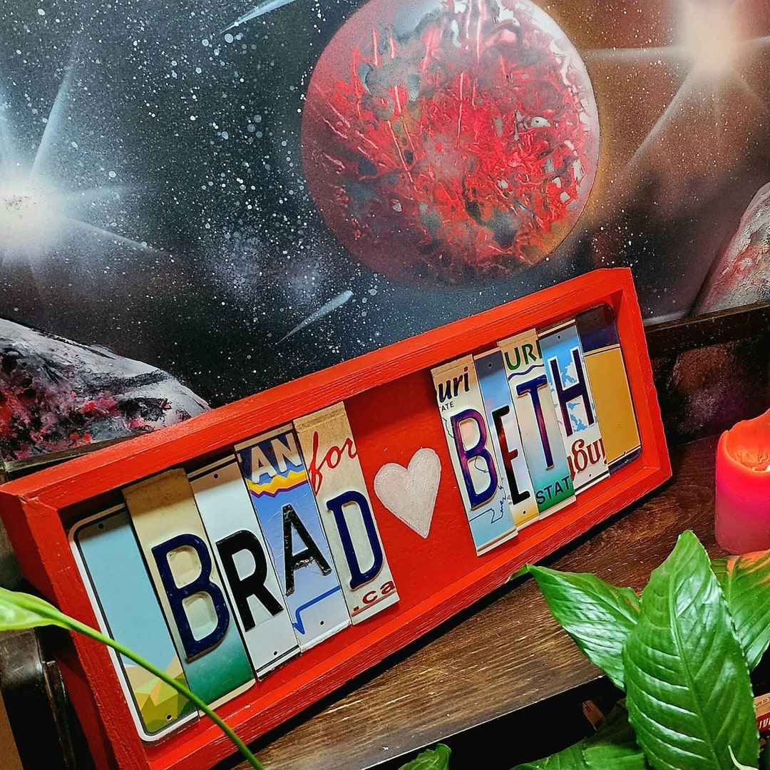 Handcrafted, Personalized License Plate Art Sign Unique Gift for ...