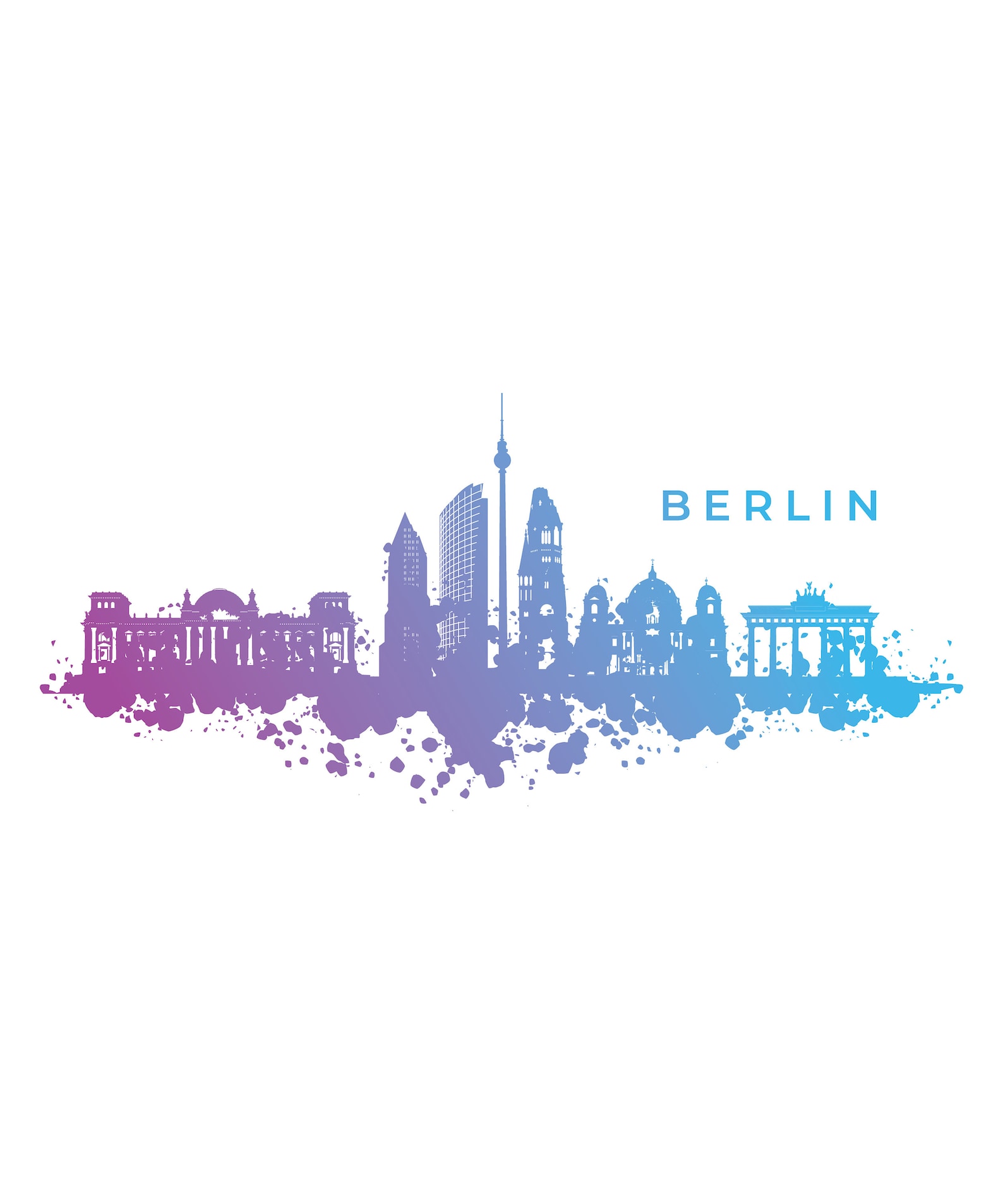 Berlin Skyline Graphic Svg, Berlin Watercolor Gift, Berlin Skyline ...