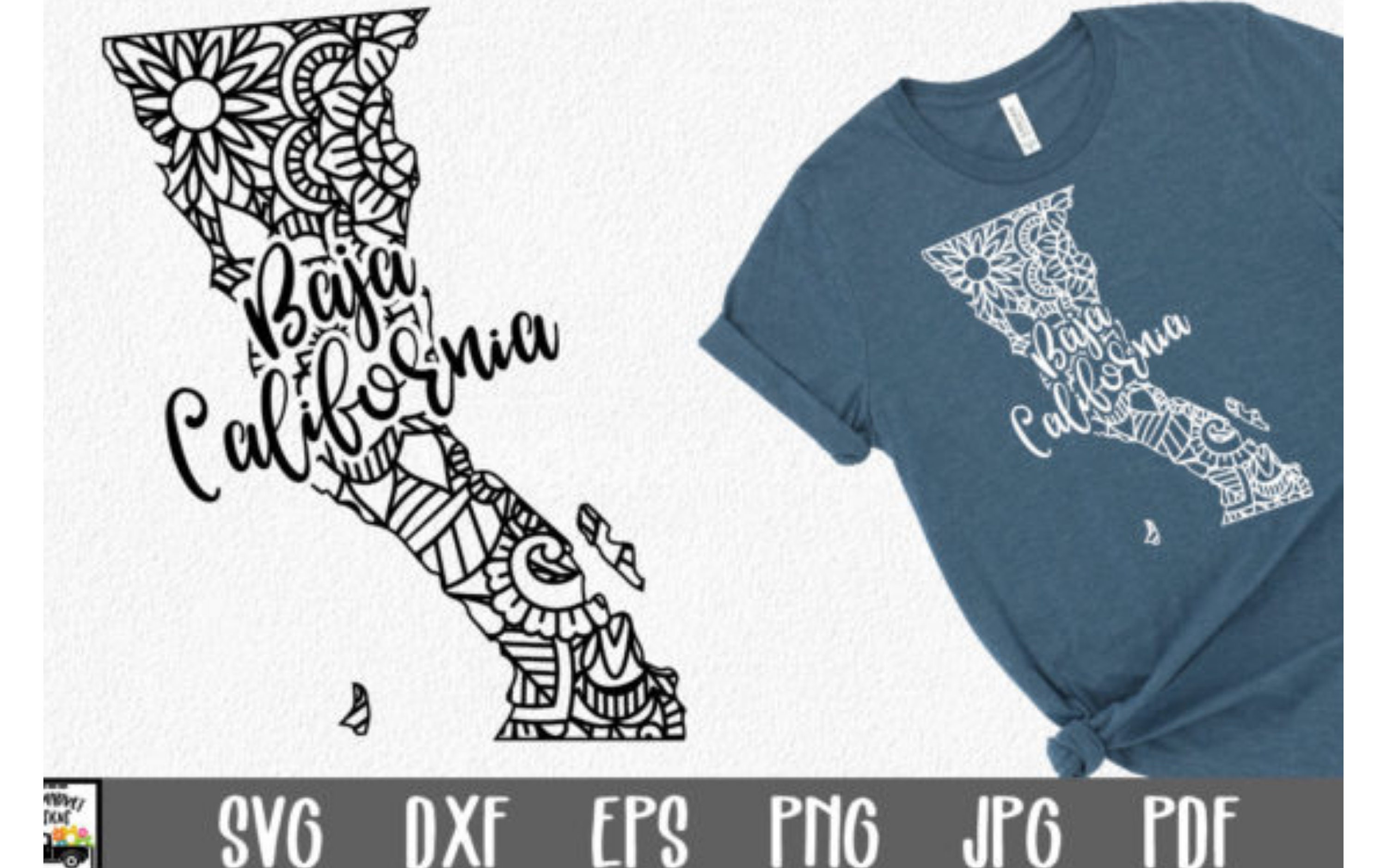 Baja California SVG File Baja California Mexico Mandala - Etsy