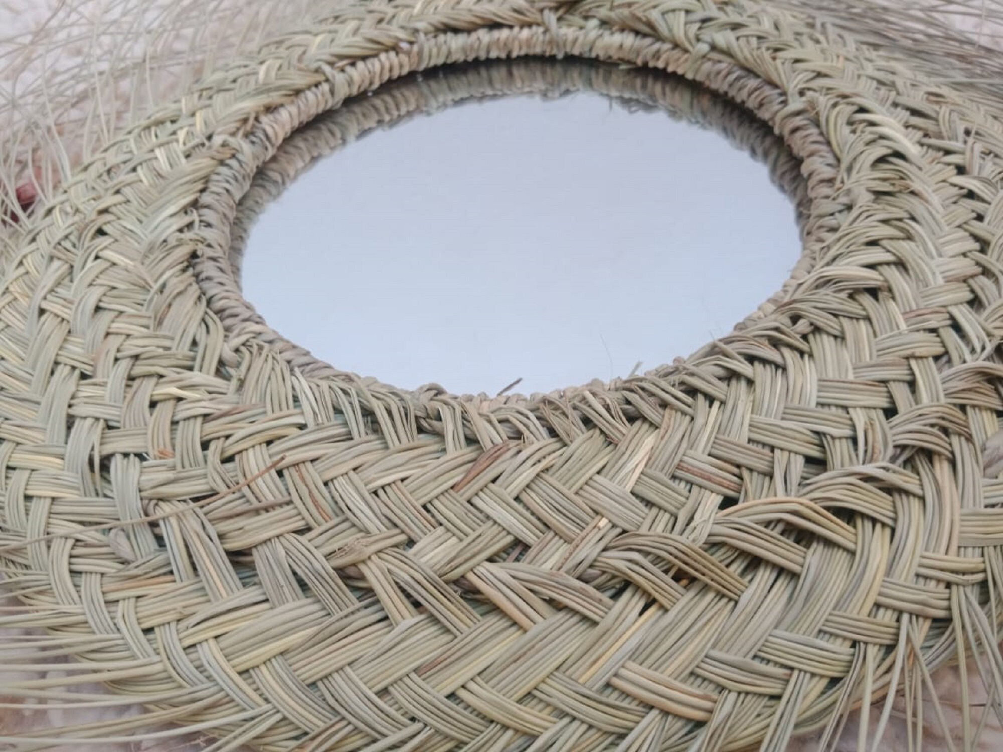 Rattan Mirror small Round Rattan Mirror/moroccan Handmade - Etsy