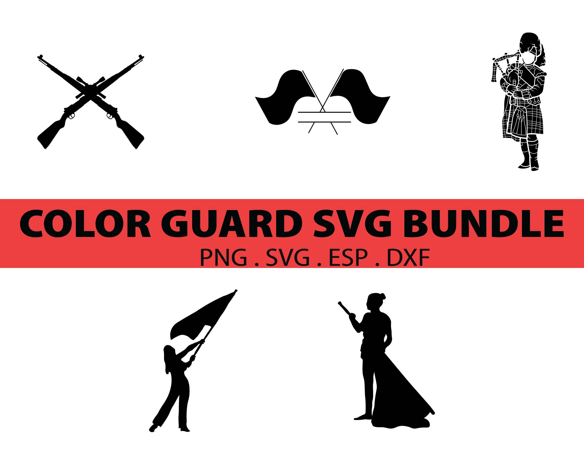 Color Guard Svg Bundle, Marching Band SVG, Color Guard SVG, Color Guard ...