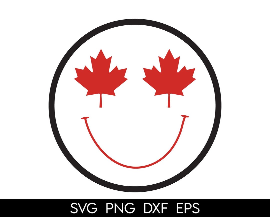 Canada Smiley SVG, Canada Smiley Png, Canada Day Svg, Canada Day Png ...