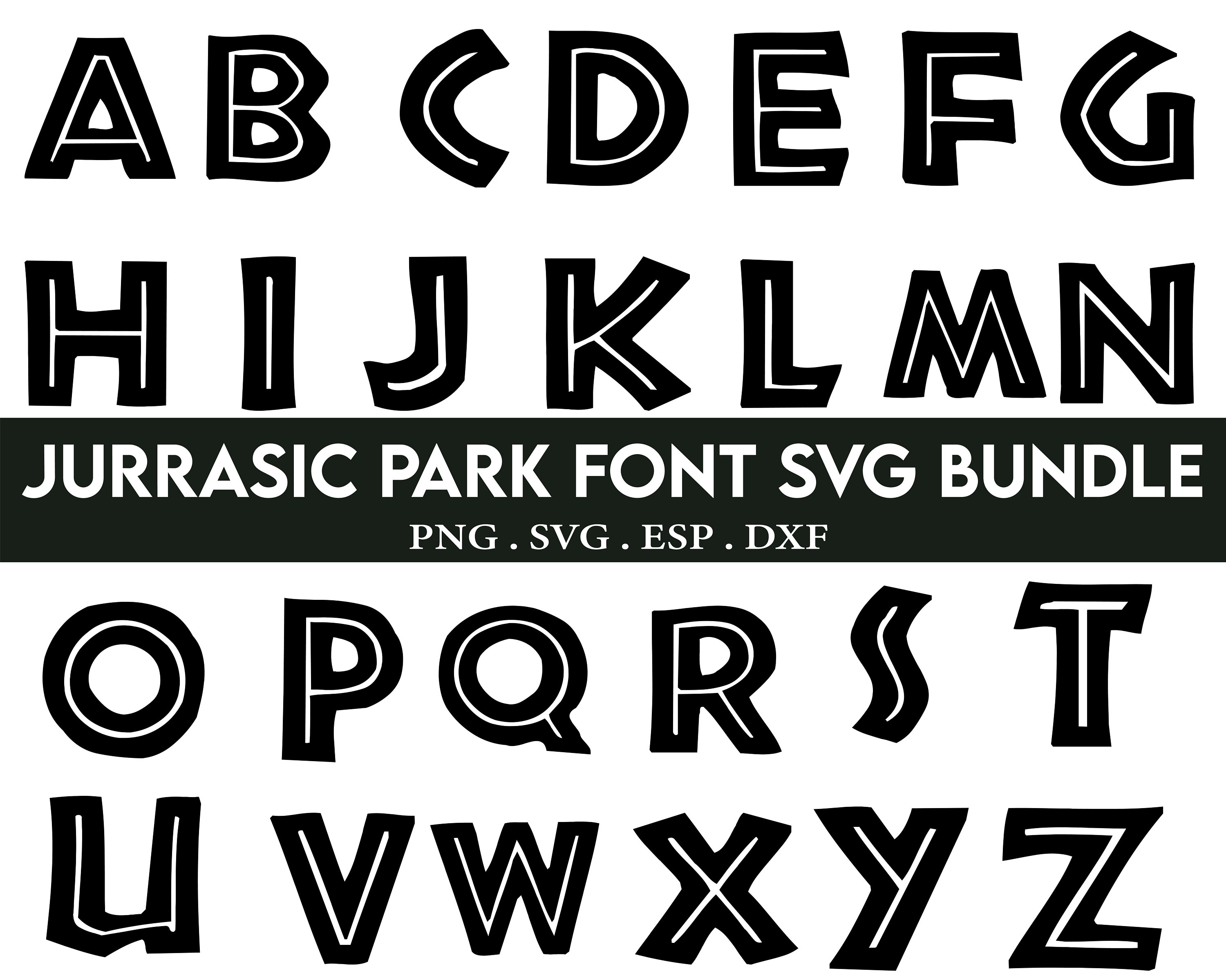 Jurassic Font Bundle, Jurassic Font Svg, Jurassic Park Svg, Jurassic ...