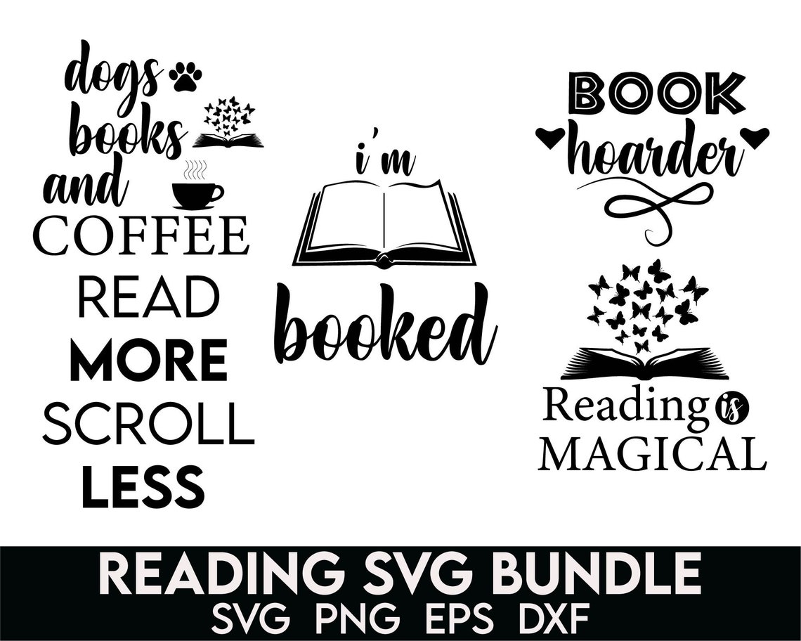 Book Lover SVG Bundle, Book SVG, Reading SVG Bundle, Book Quotes Svg ...