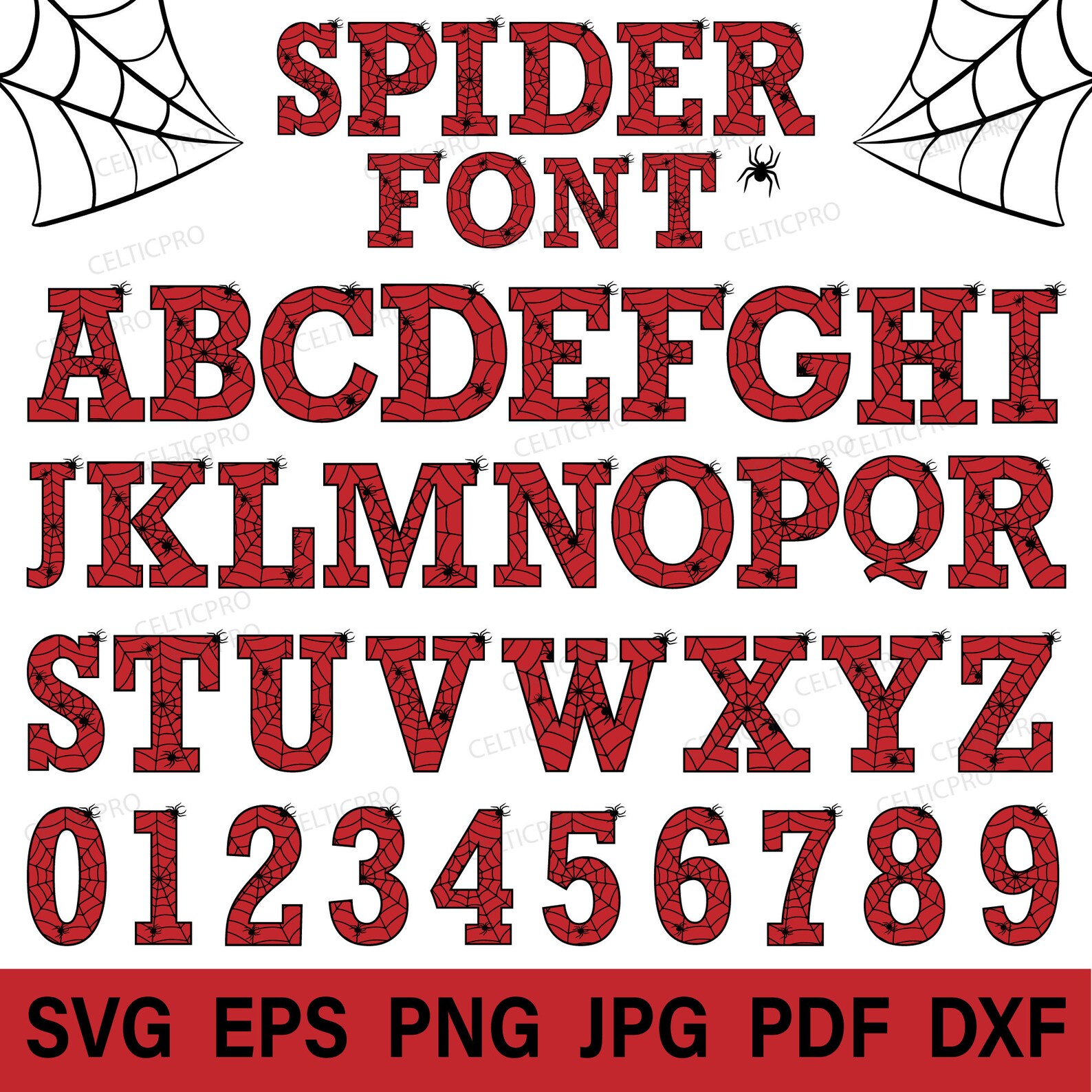 Spider Font SVG, Spider Web SVG, Spider Alphabet SVG, Spider Letters ...