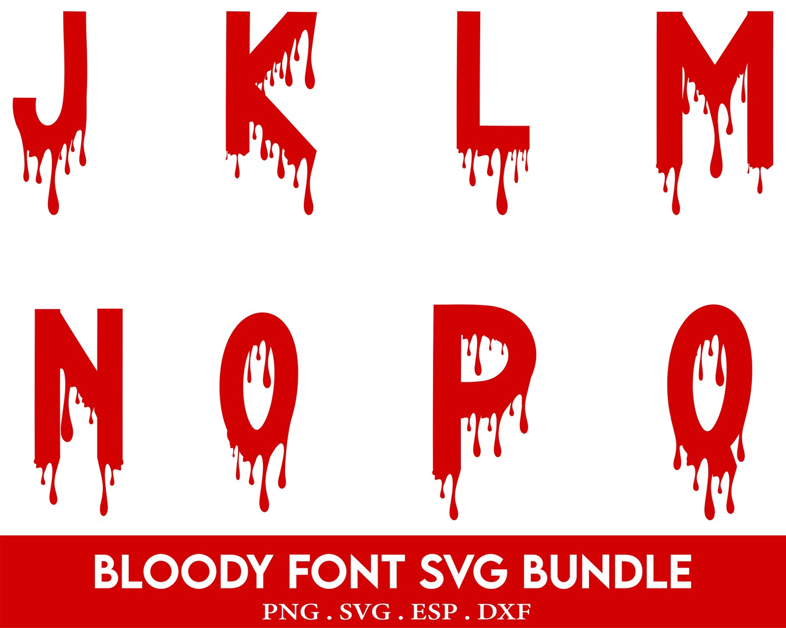 Bloody Alphabet Svg Bundle, Bloody Font Svg, Horror Font Svg, Blood ...