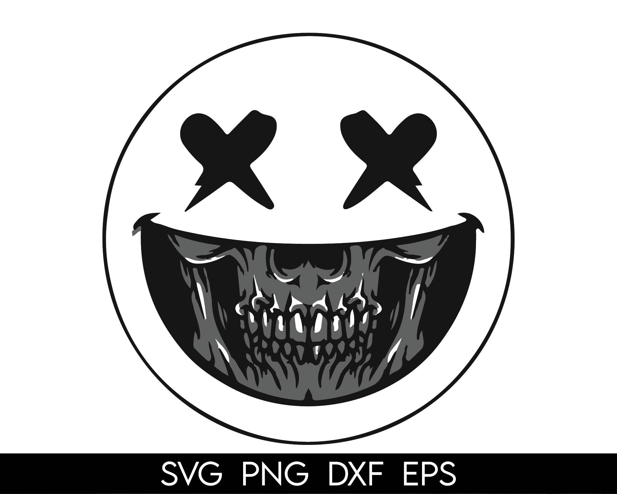 Smiley Skull SVG, Smiley Face Skull Svg, Skeleton T-shirt Svg, Half ...