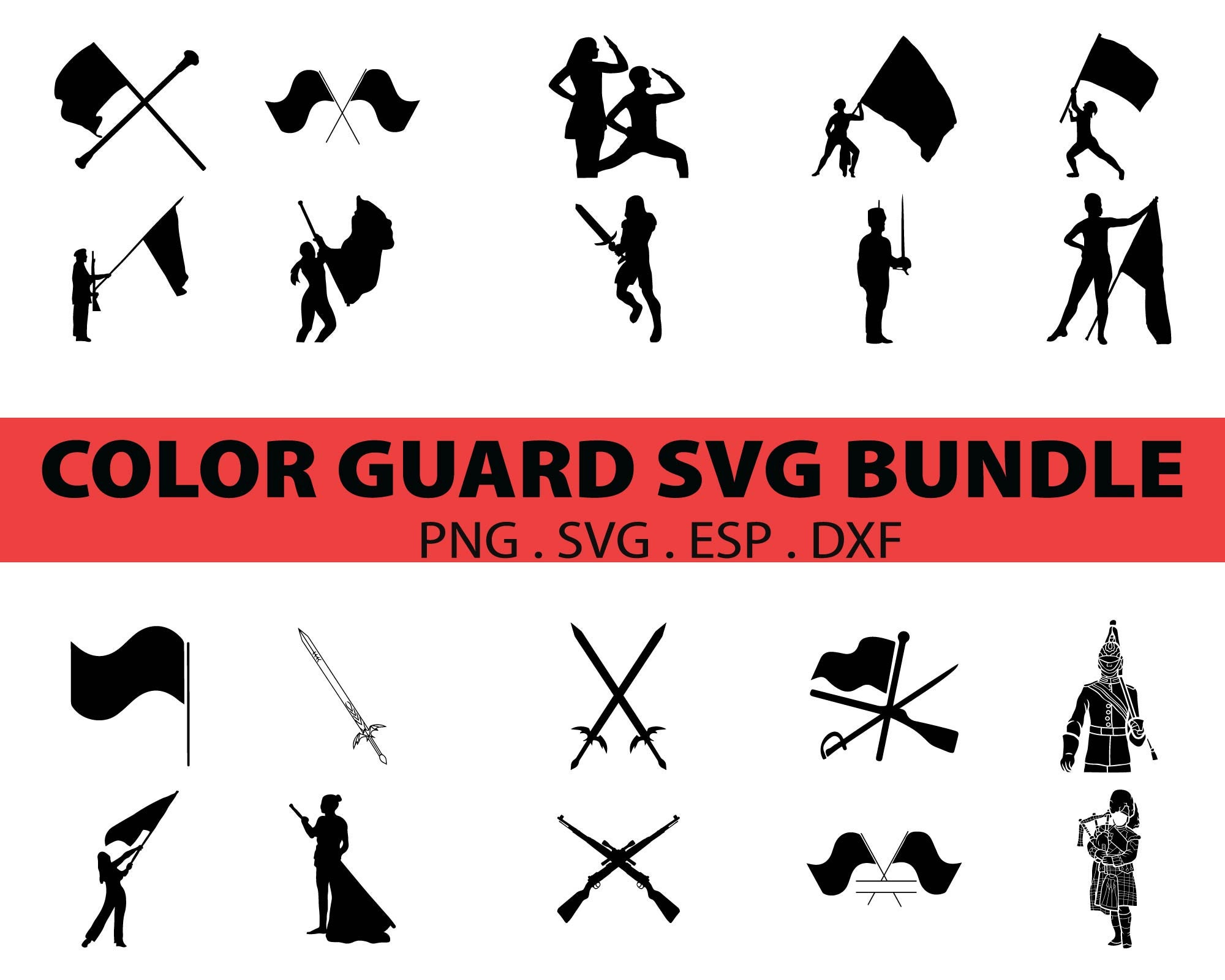 Color Guard Svg Bundle, Marching Band SVG, Color Guard SVG, Color Guard ...