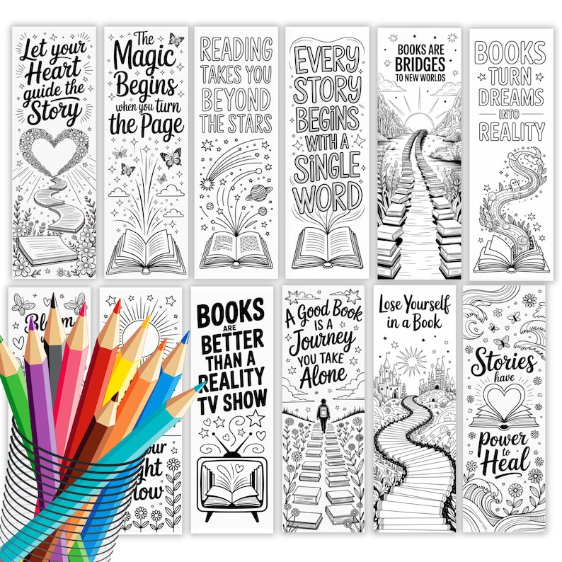 Coloring Bookmarks With Inspirational Quotes – 35 Printable DIY Gift ...
