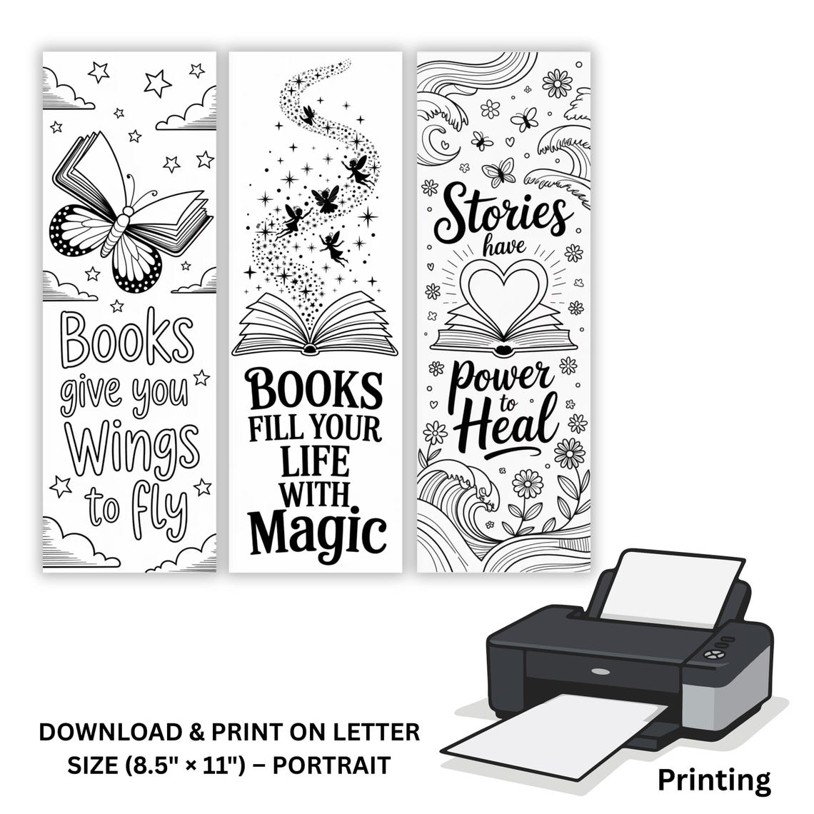 Coloring Bookmarks With Inspirational Quotes – 35 Printable DIY Gift ...