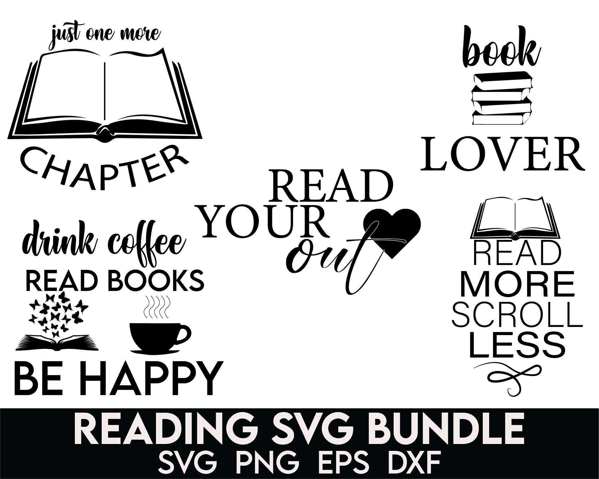 Book Lover SVG Bundle, Book SVG, Reading SVG Bundle, Book Quotes Svg ...