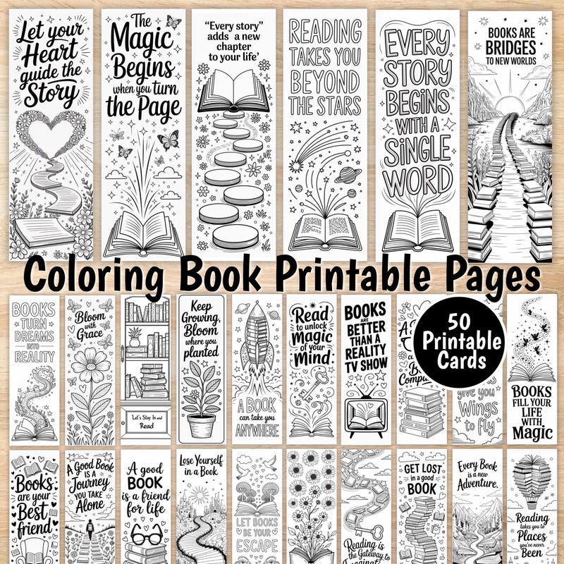 Flower Bookmarks Coloring - Etsy