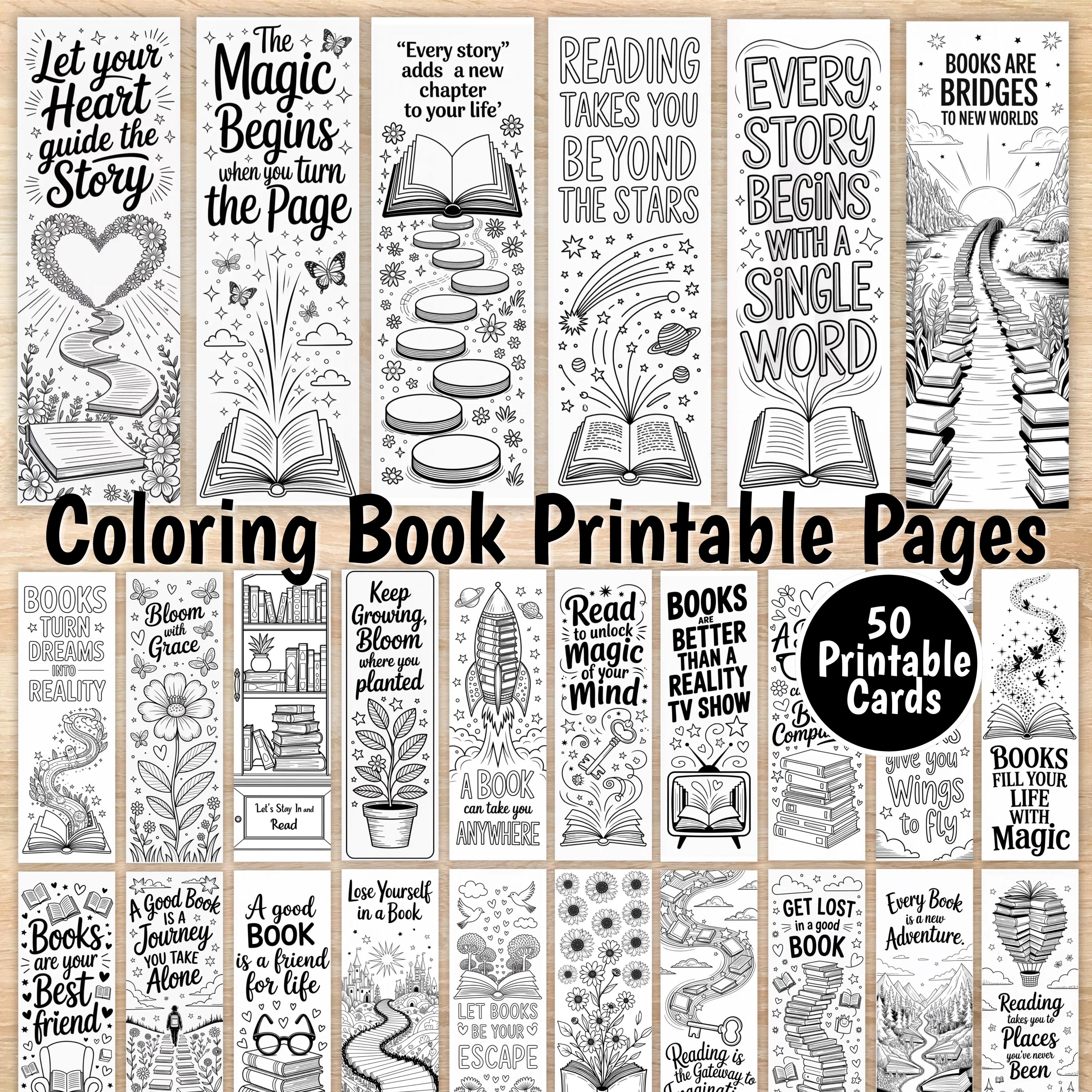 Coloring Bookmarks With Inspirational Quotes – 35 Printable DIY Gift ...