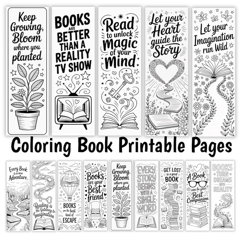 Coloring Bookmarks With Inspirational Quotes – 35 Printable DIY Gift ...