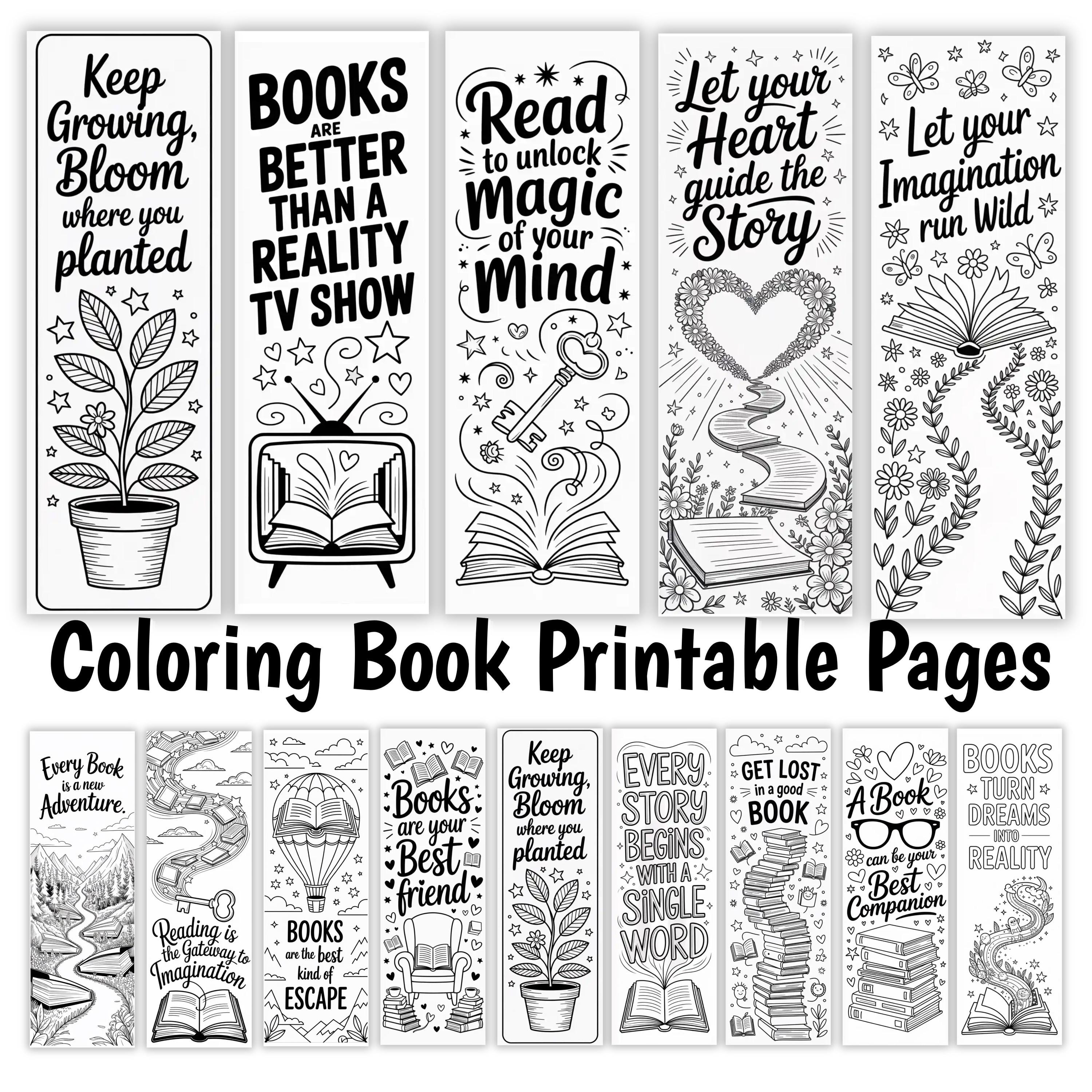 Coloring Bookmarks With Inspirational Quotes – 35 Printable DIY Gift ...