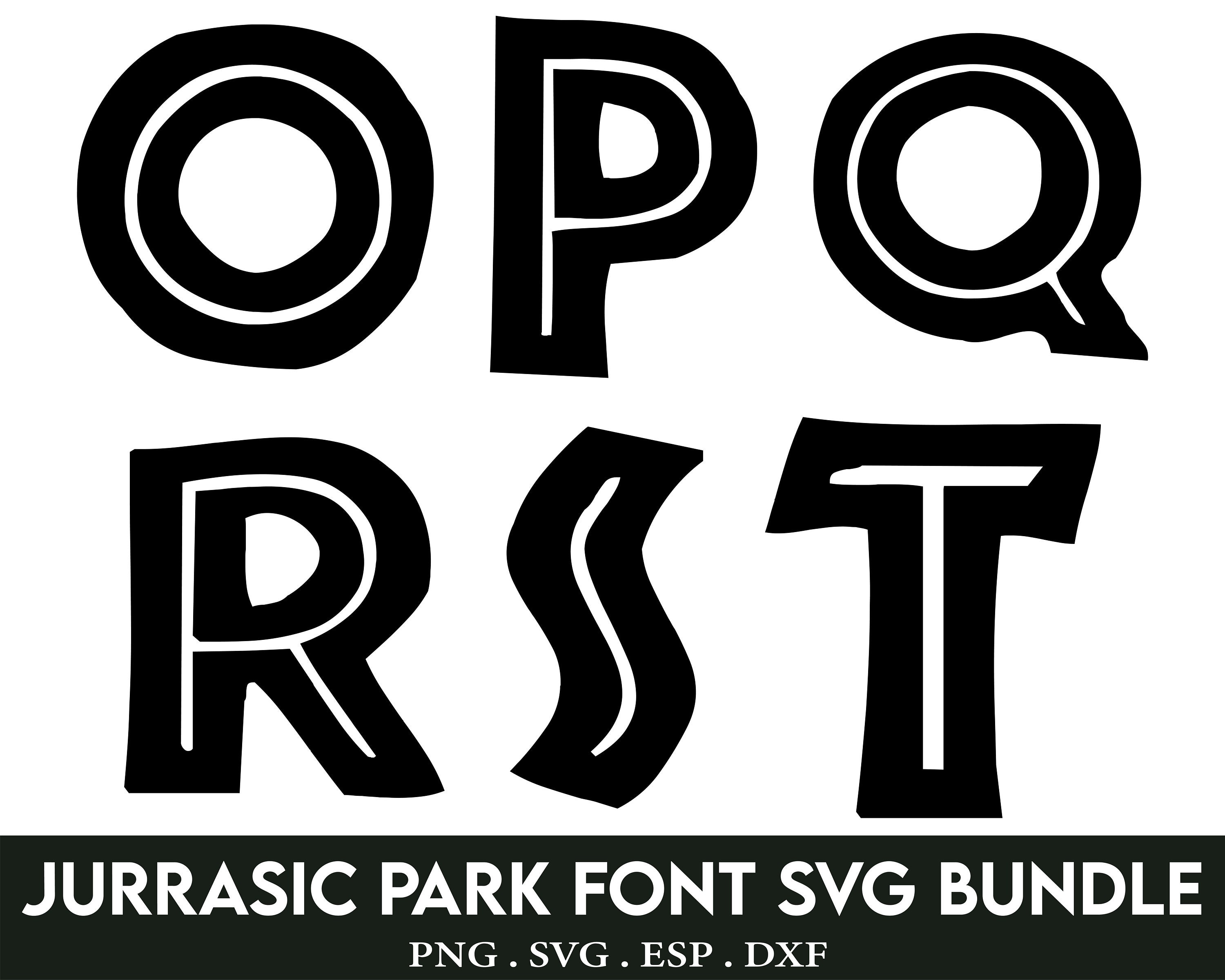 Jurassic Park Lettertype Wit