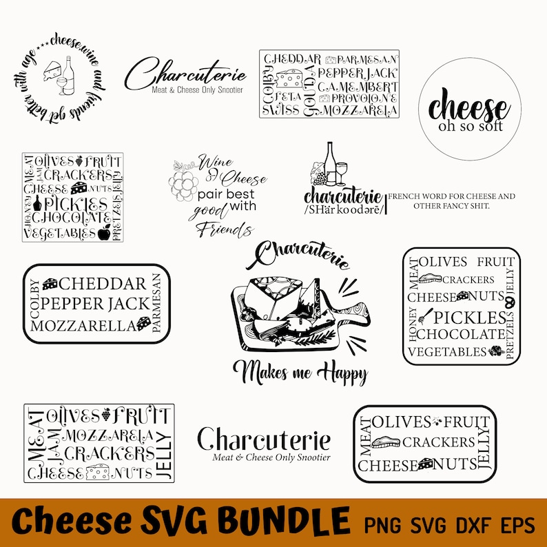 Cheese Board Svg Bundle,charcuterie Board SVG Bundle,charcuterie Board ...