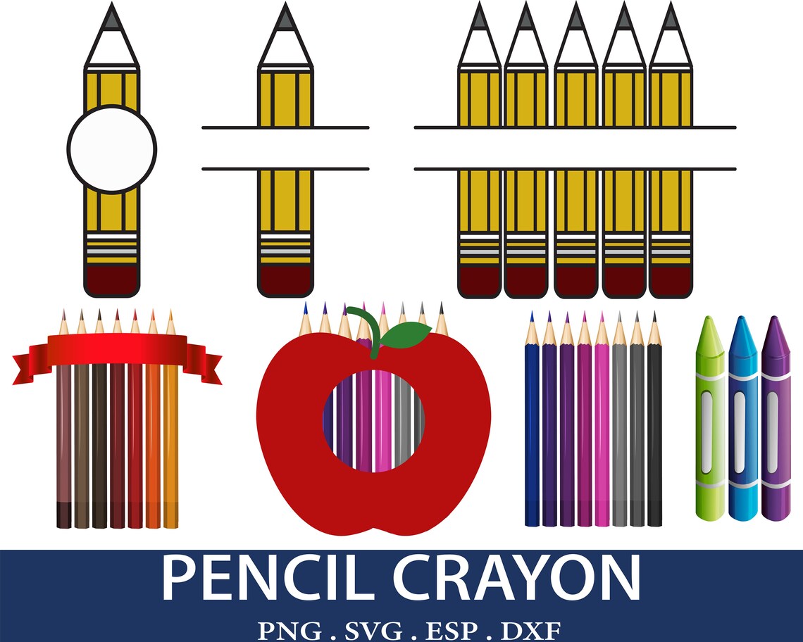 25 Crayon Split Monogram Svg, Crayon Wrapper Svg, Crayon Set Svg ...