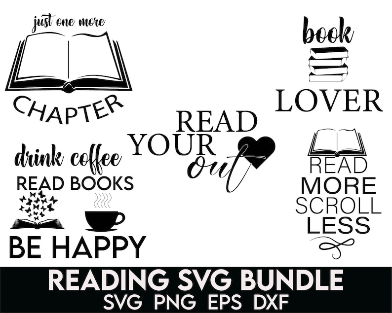 Book Lover SVG Bundle, Book SVG, Reading SVG Bundle, Book Quotes Svg ...