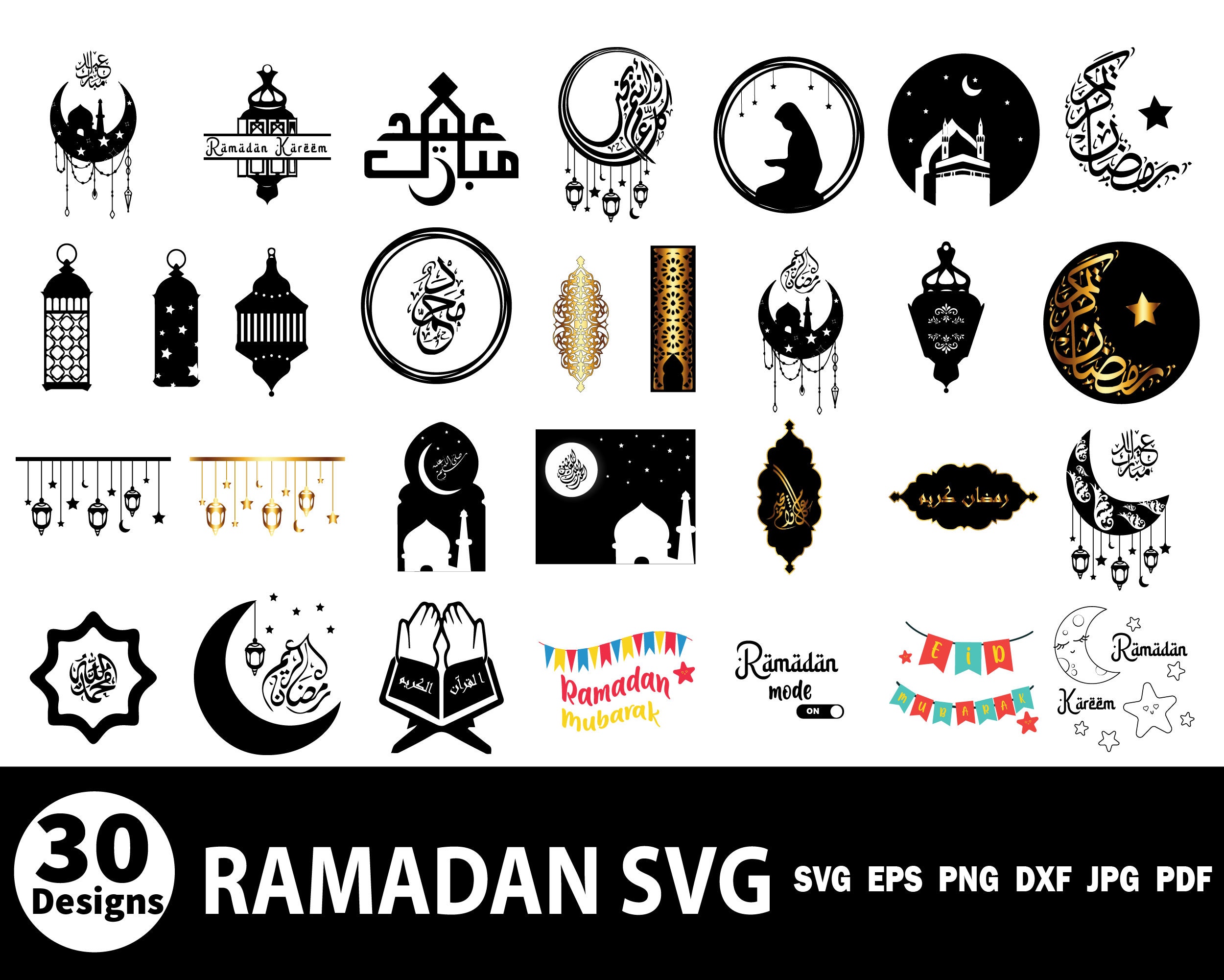 Ramadan Svg Bundle,eid Mubarak Svg, Ramadan Mubarak,eid and Ramadan ...