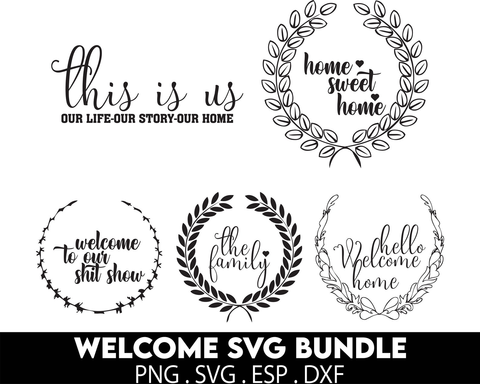 Welcome Svg Bundle, Home Svg Bundle, Welcome Sign Svg, Home Sign Svg ...