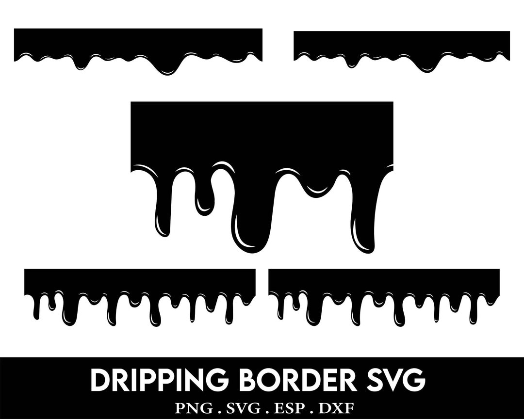 Dripping Borders SVG PNG, Dripping Borders Clipart, Cholocate Drip Svg ...