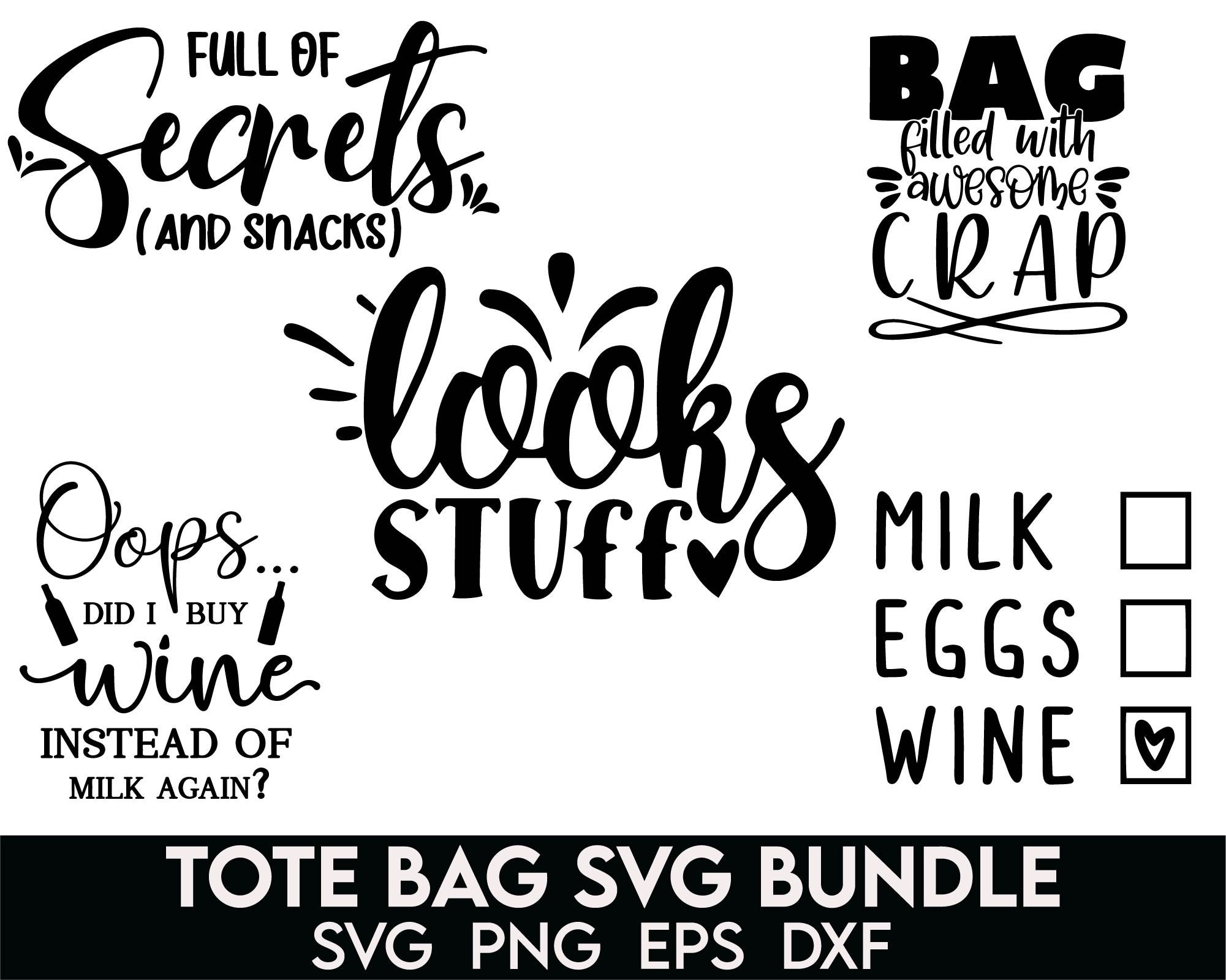 Tote Bag Quotes Svg Bundle, Tote Bag Svg, Shopping Svg, Bag Svg ...