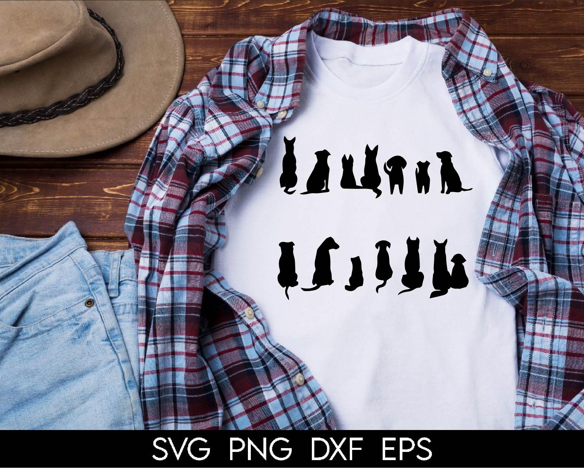 Back Sitting Dogs Svg, Digital Dog, Dog Silhouette, Dog Clip Art, Dog ...