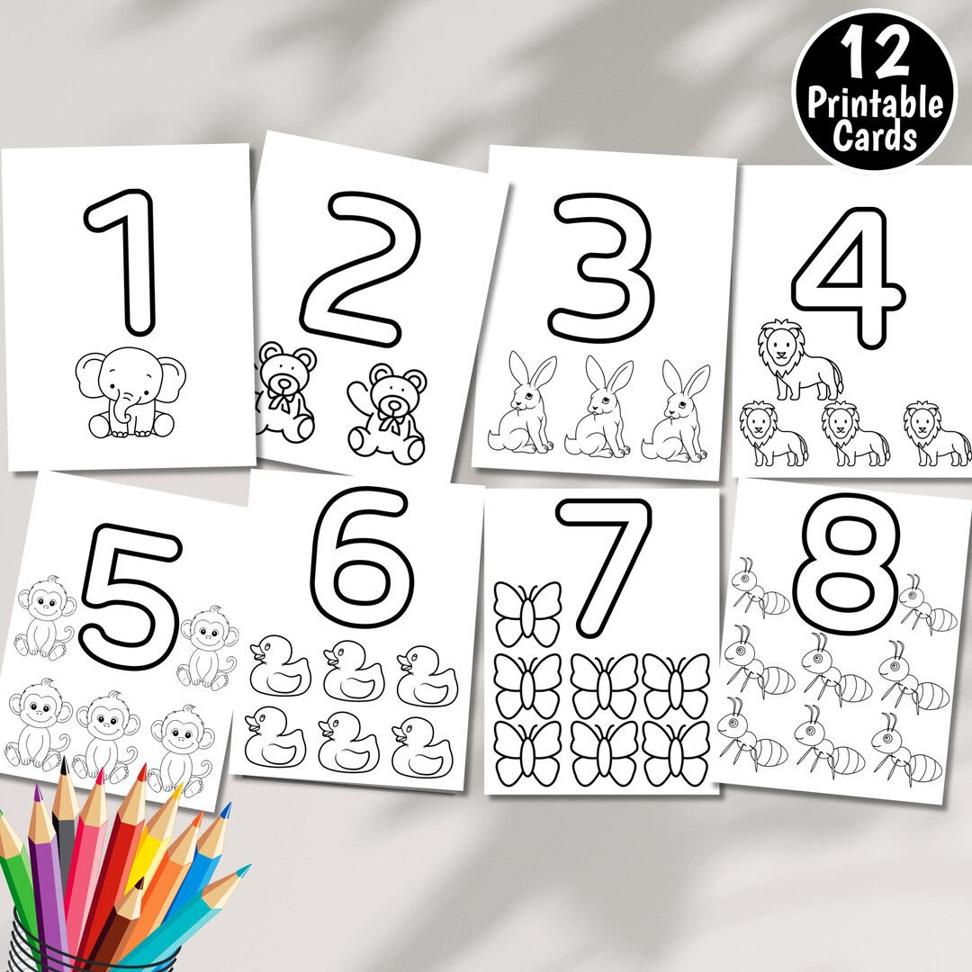 Number Coloring Pages 1-10 Printable, Preschool & Kindergarten ...