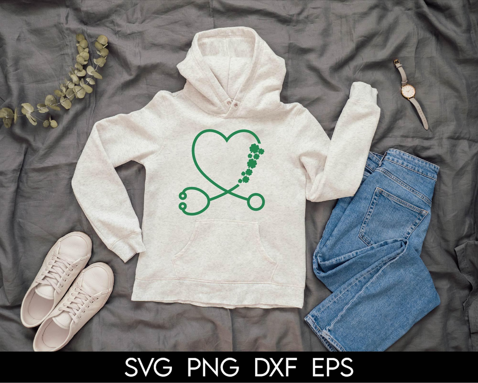 Shamrock Stethoscope Svg, Heart Stethoscope Svg, Lucky Nurse Svg ...