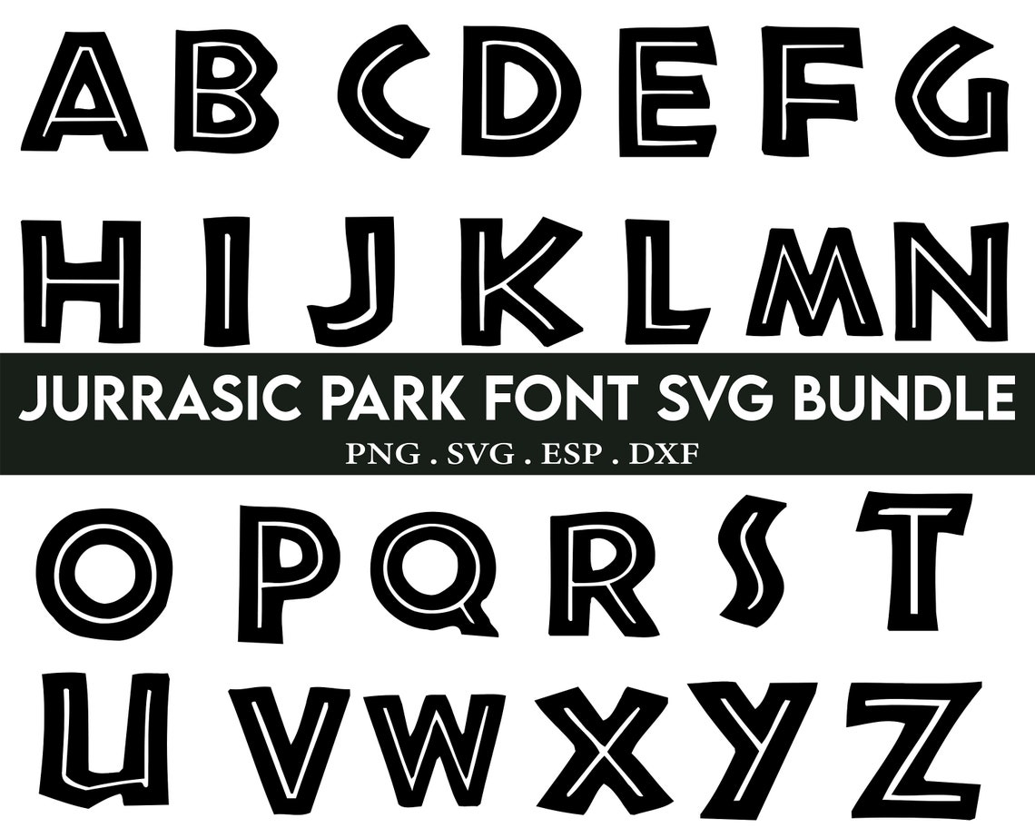 Jurassic Font Bundle, Jurassic Font Svg, Jurassic Park Svg, Jurassic ...