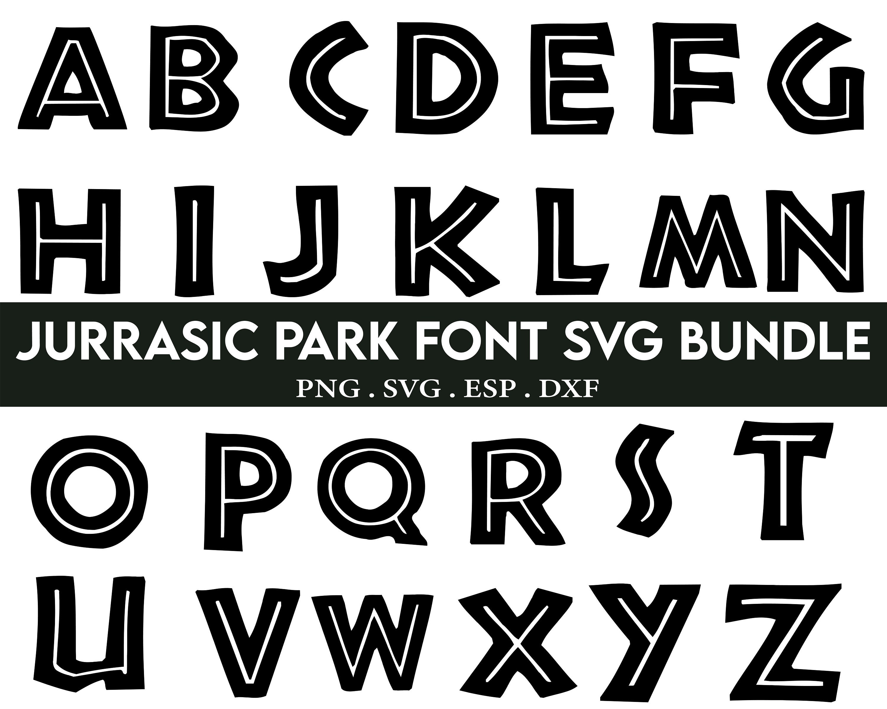 Jurassic Font Bundle, Jurassic Font Svg, Jurassic Park Svg, Jurassic ...