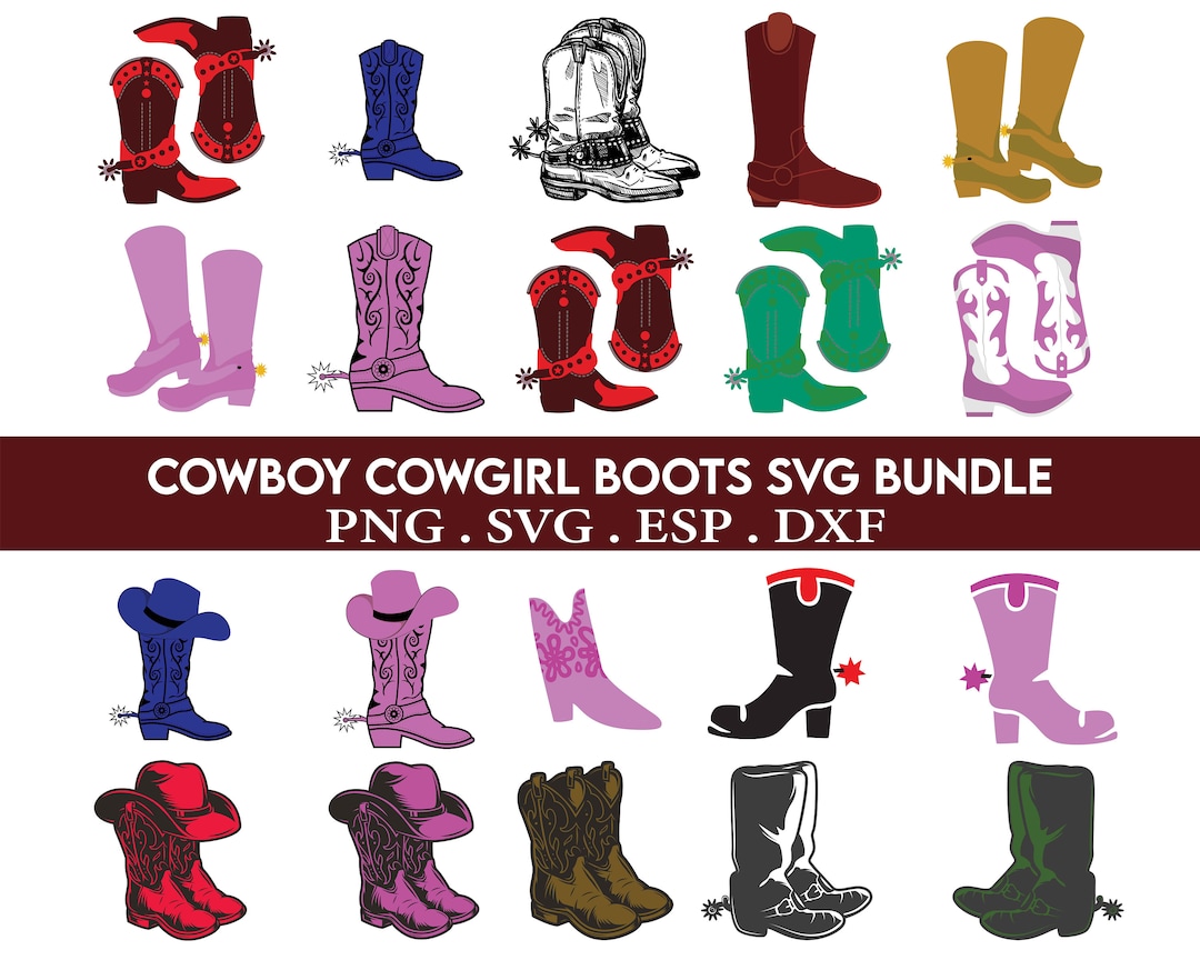 Cowboy Boots Svg Bundle, Western Boots Svg, Cowgirl Boots Svg ...