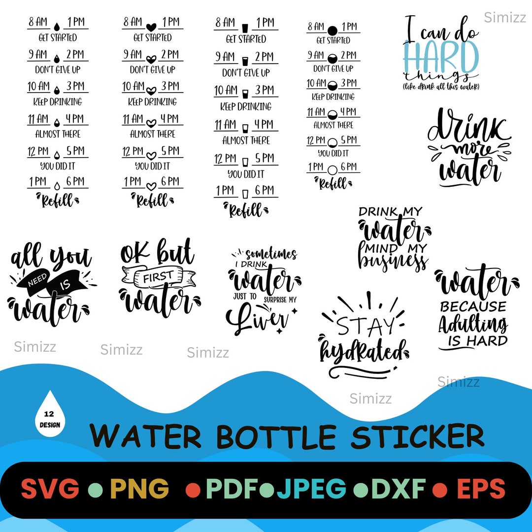 Water Tracker Svg, Water Bottle Svg, Drink Your Water Svg, Water Bottle ...