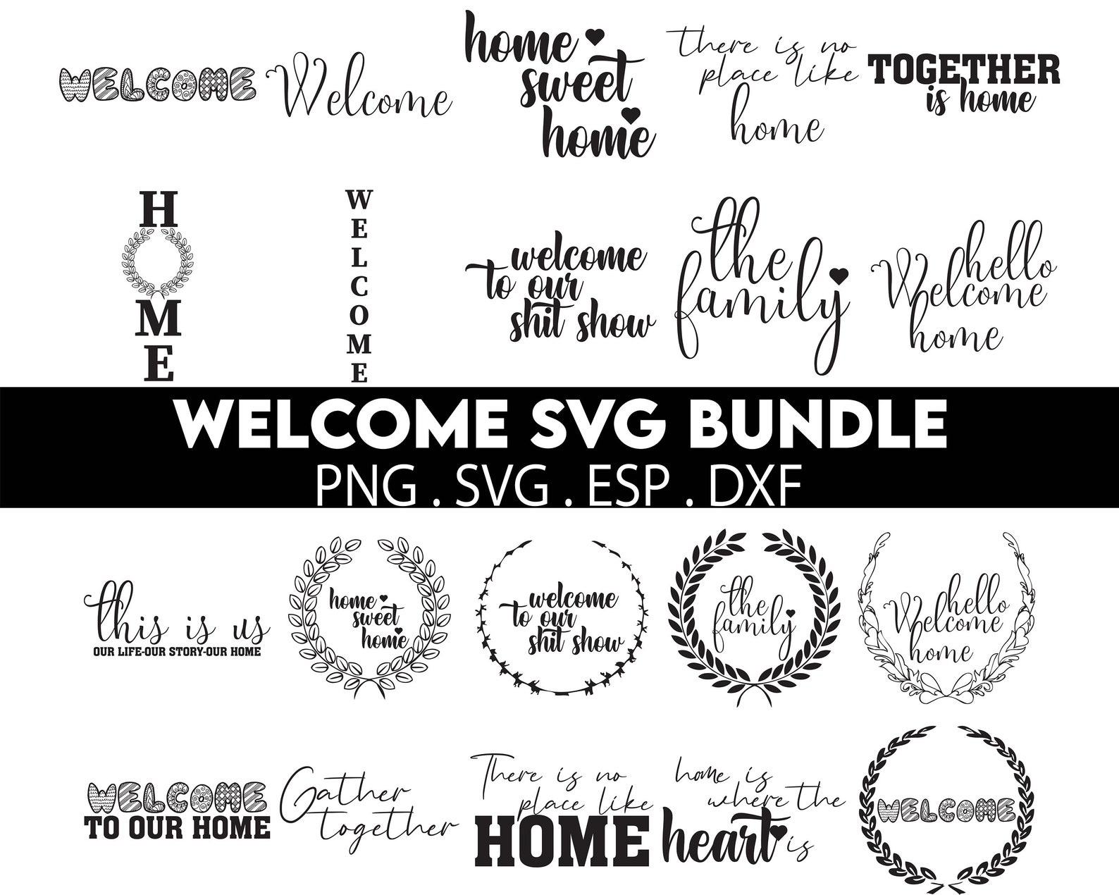 Welcome Svg Bundle, Home Svg Bundle, Welcome Sign Svg, Home Sign Svg ...