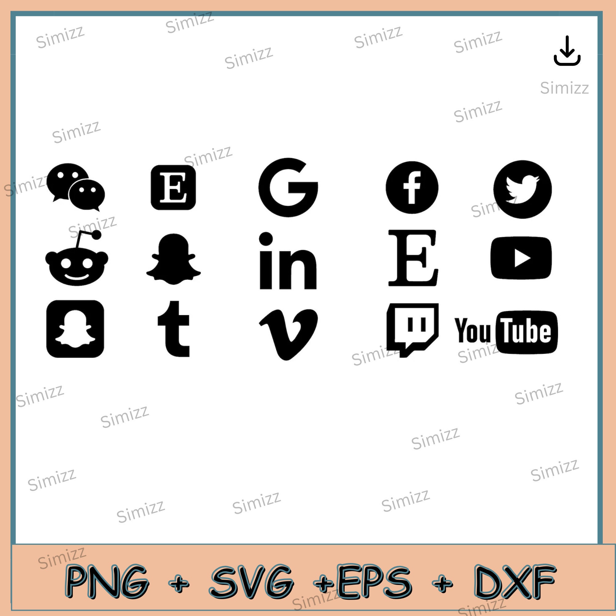 Social Media Icons SVG Bundle, 30logos,facebook, Instagram,pinterest ...