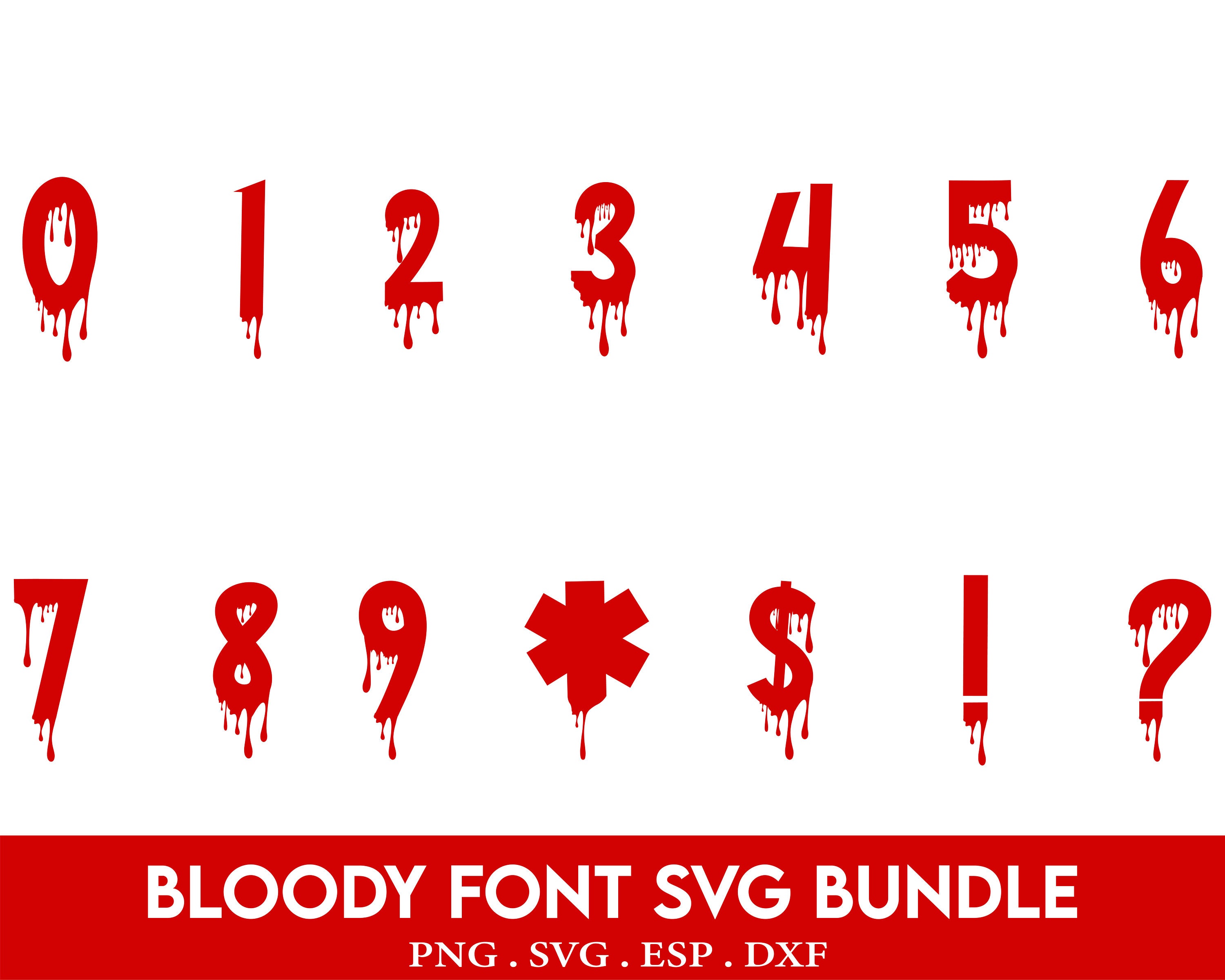 Bloody Alphabet Svg Bundle, Bloody Font Svg, Horror Font Svg, Blood ...