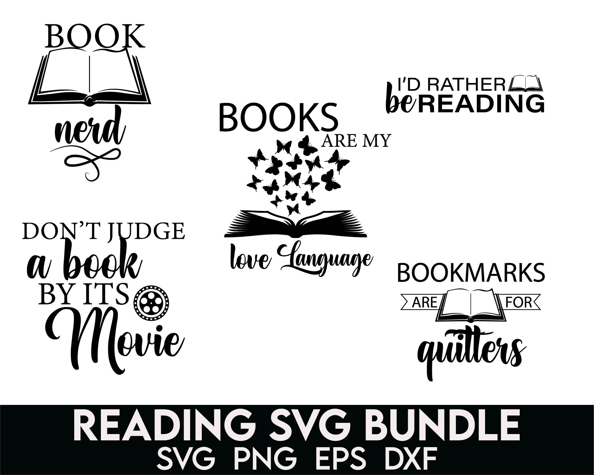 Book Lover SVG Bundle, Book SVG, Reading SVG Bundle, Book Quotes Svg ...