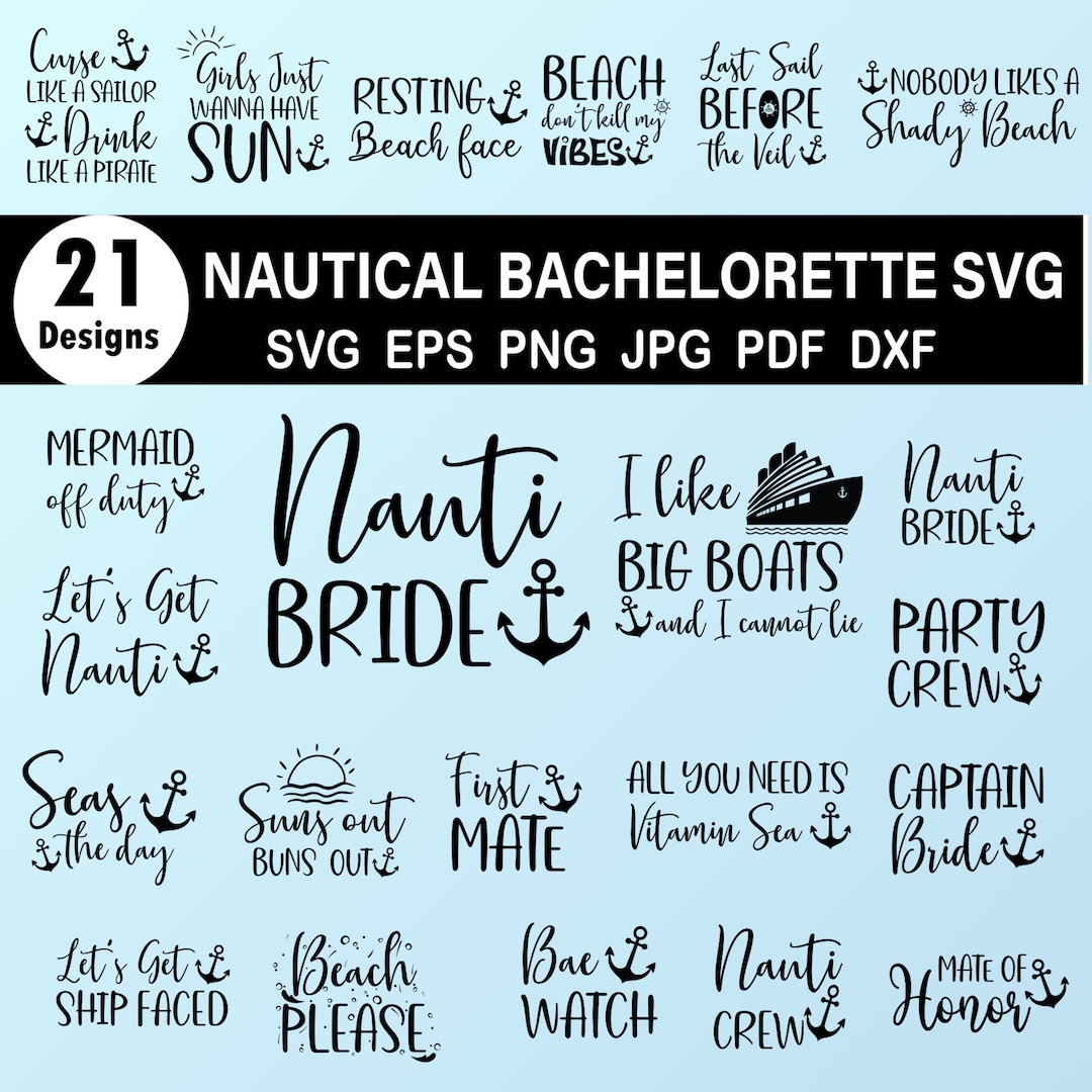 Nautical Bachelorette SVG Bundle, Beach Bachelorette Svg, Party SVG ...