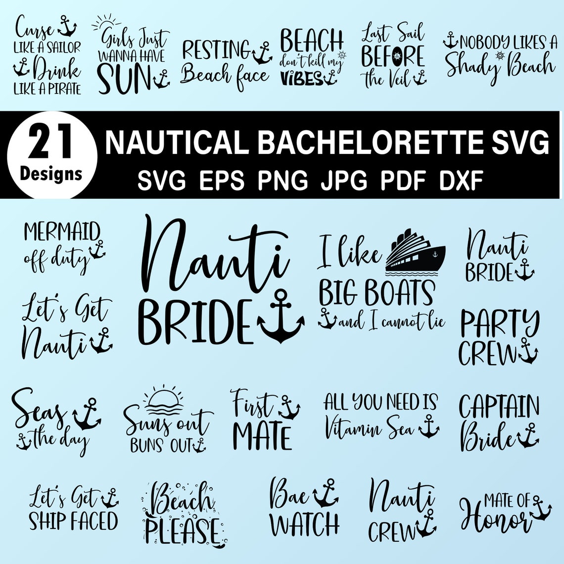 Nautical Bachelorette SVG Bundle, Beach Bachelorette Svg, Party SVG ...
