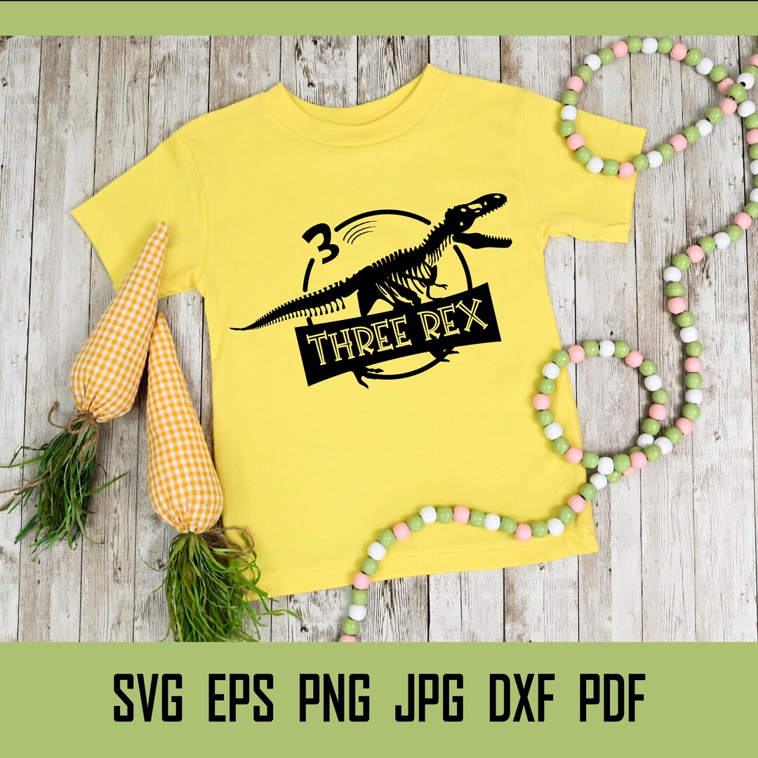Three Rex Svg, Dinosaur Birthday Svg, Third Birthday Svg, 3 REX Svg ...