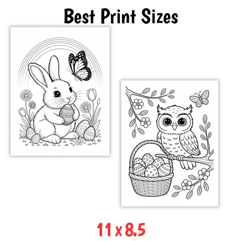 Easter Spring Coloring Pages for Kids, Easter Animal Coloring Book ...