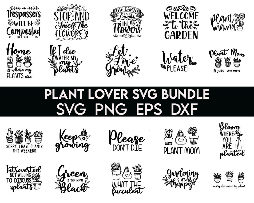 Plant Lover Svg Bundle, Plant Mom Svg, Crazy Plant Lady Svg, Gardening ...