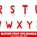 Bloody Alphabet Svg Bundle, Bloody Font Svg, Horror Font Svg, Blood ...