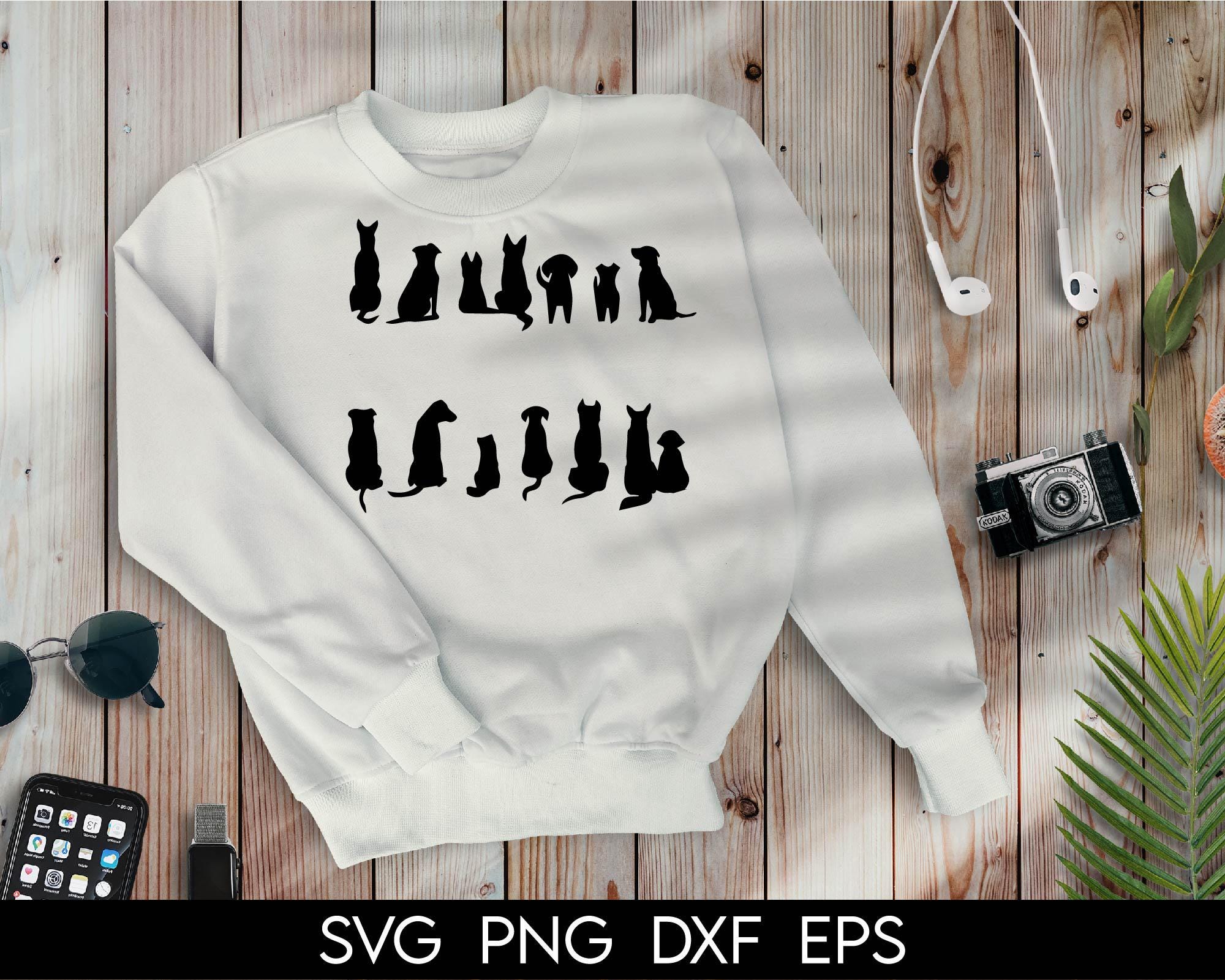 Back Sitting Dogs Svg, Digital Dog, Dog Silhouette, Dog Clip Art, Dog ...